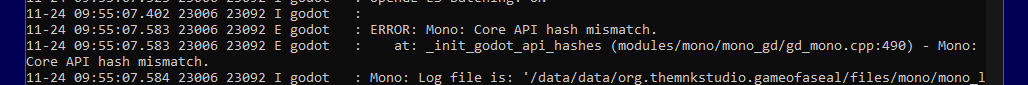 ERROR: Mono: Core API hash mismatch. · Issue #52250 · godotengine/godot · GitHub
