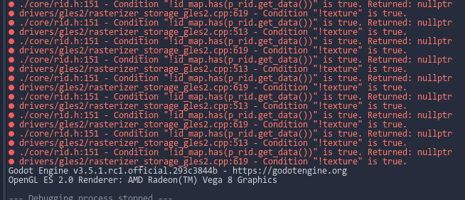 Warnings and occasionally garbage in output tab on run. · Issue #68221 · godotengine/godot · GitHub