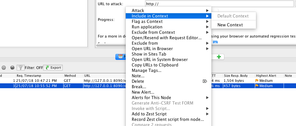 Allow More than One Url in Default Context Using Right Click · Issue #4876 · zaproxy/zaproxy ...