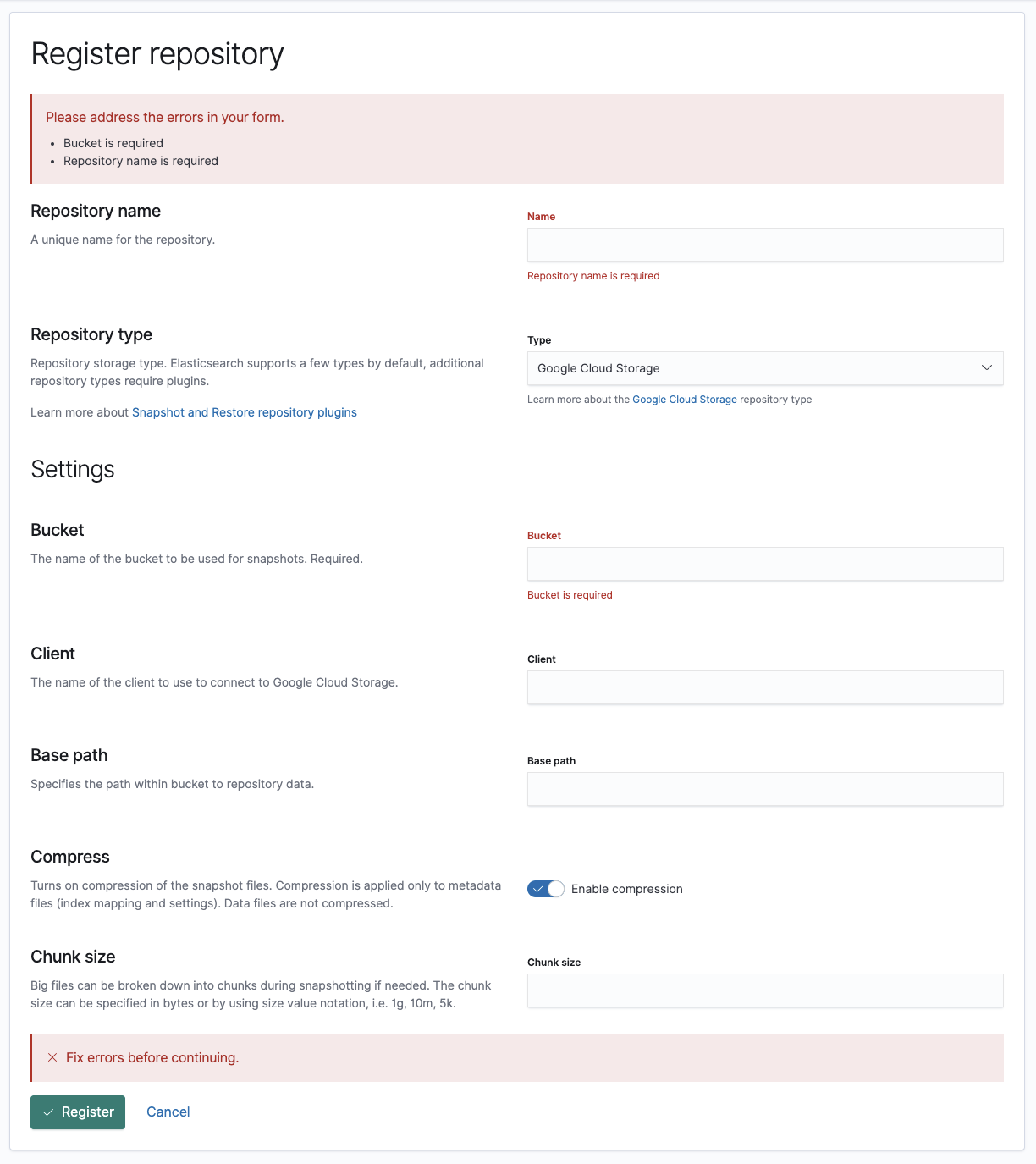 [SR] Add client-side validation to repository form and link to ...