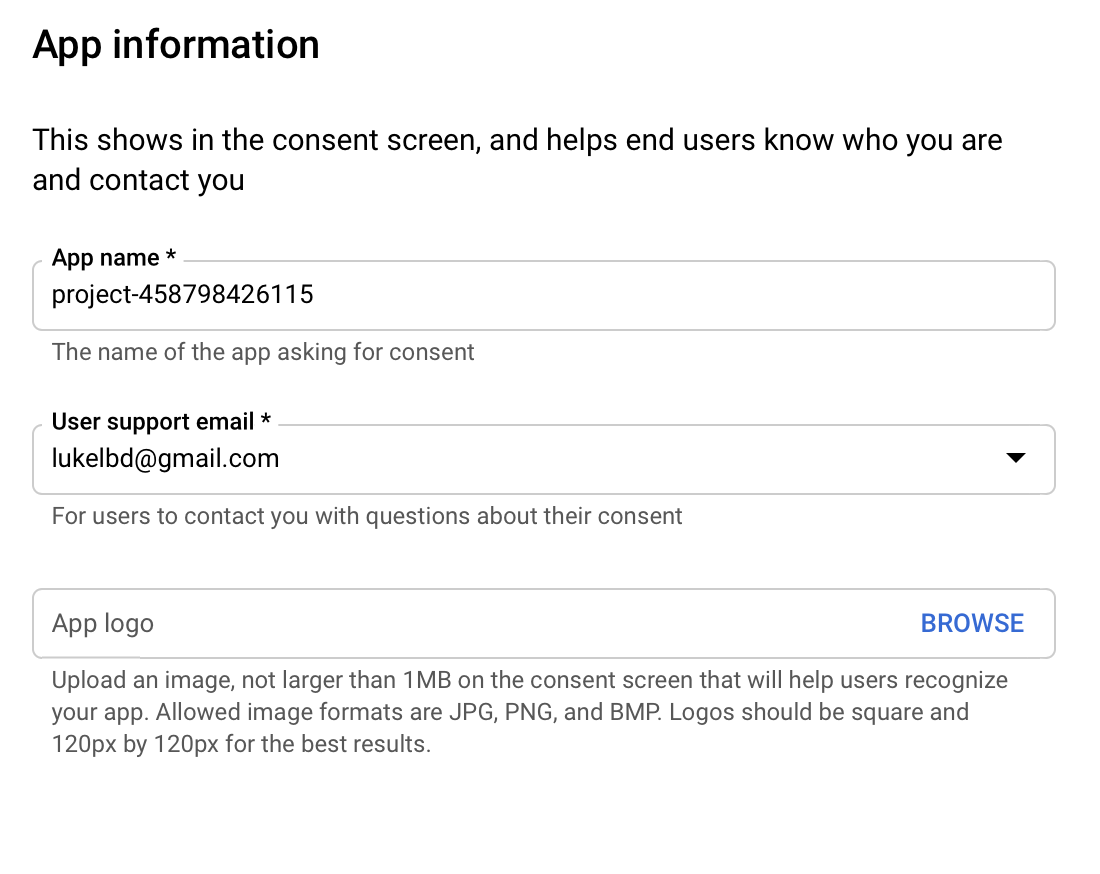 "An error occurred when saving your app" while following Google Docs ...