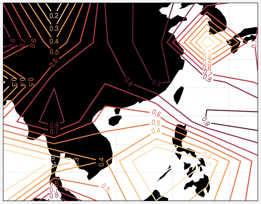 contour label does not work well in geographic projections · Issue #345 · proplot-dev/proplot ...
