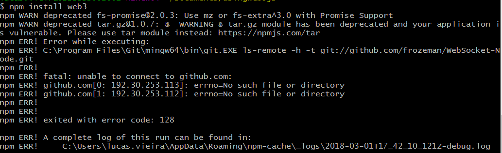 unable to install web3js using npm · Issue #1411 · web3/web3.js · GitHub