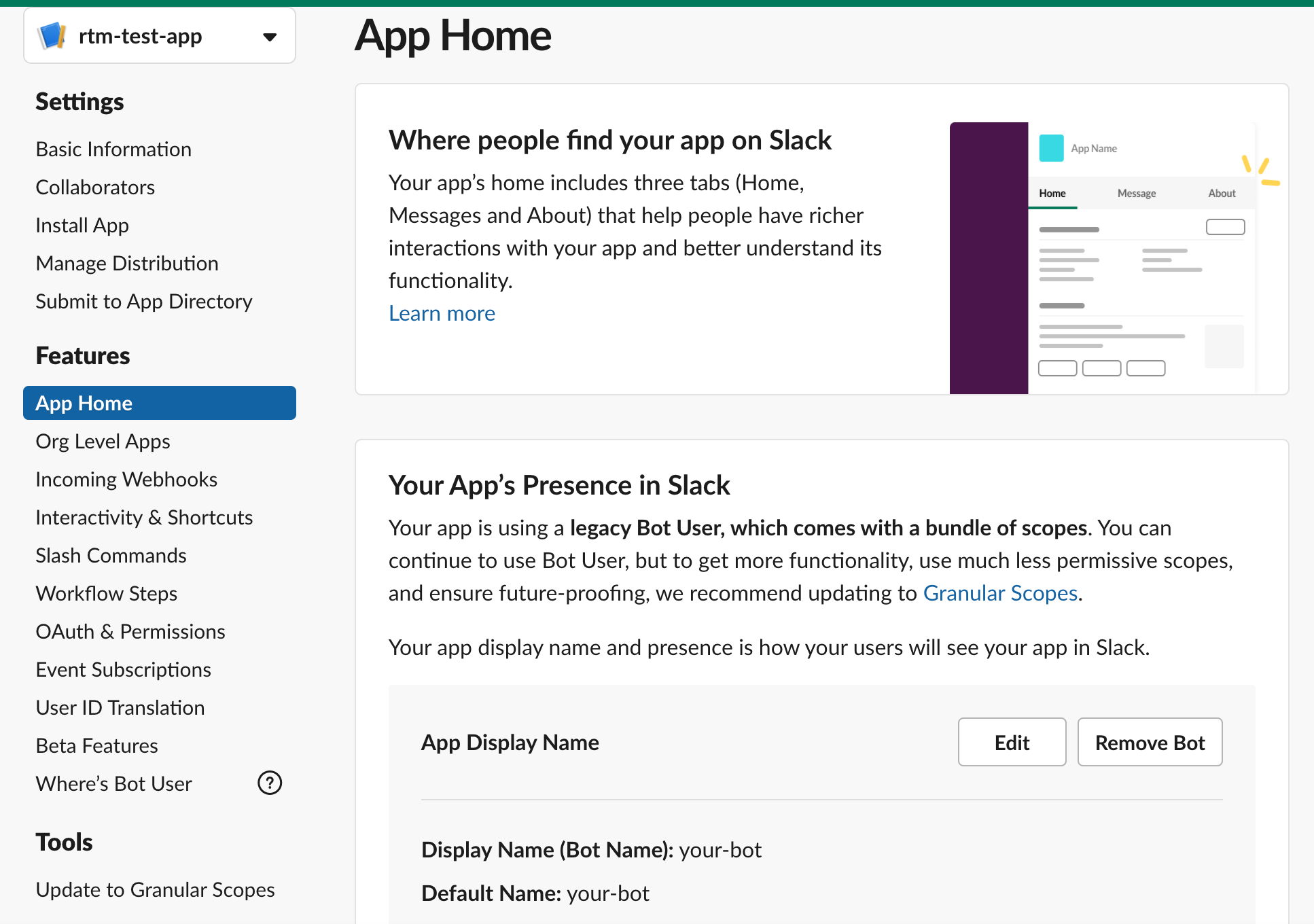 RTM API returns missing_scope · Issue #1211 · slackapi/node-slack-sdk · GitHub