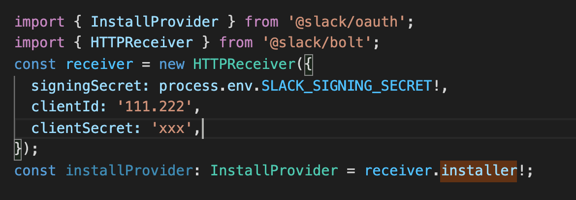 Type mismatch between @slack/bolt HTTPReceiver installer and @slack/oauth InstallProvider ...