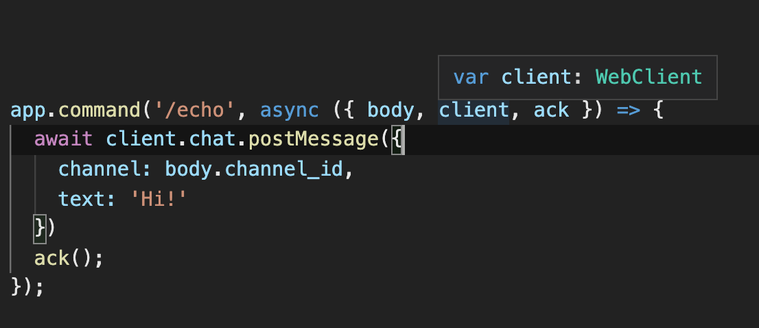 Missing `context` in `SlackCommandMiddlewareArgs` type · Issue #402 · slackapi/bolt-js · GitHub