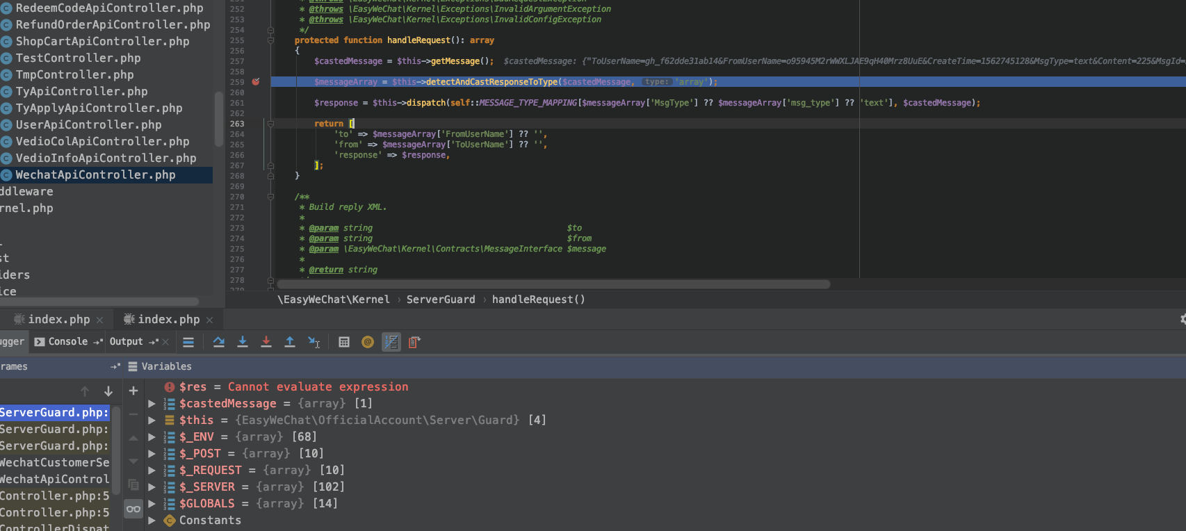getMessage获取到的数据有误 · Issue #1597 · w7corp/easywechat · GitHub