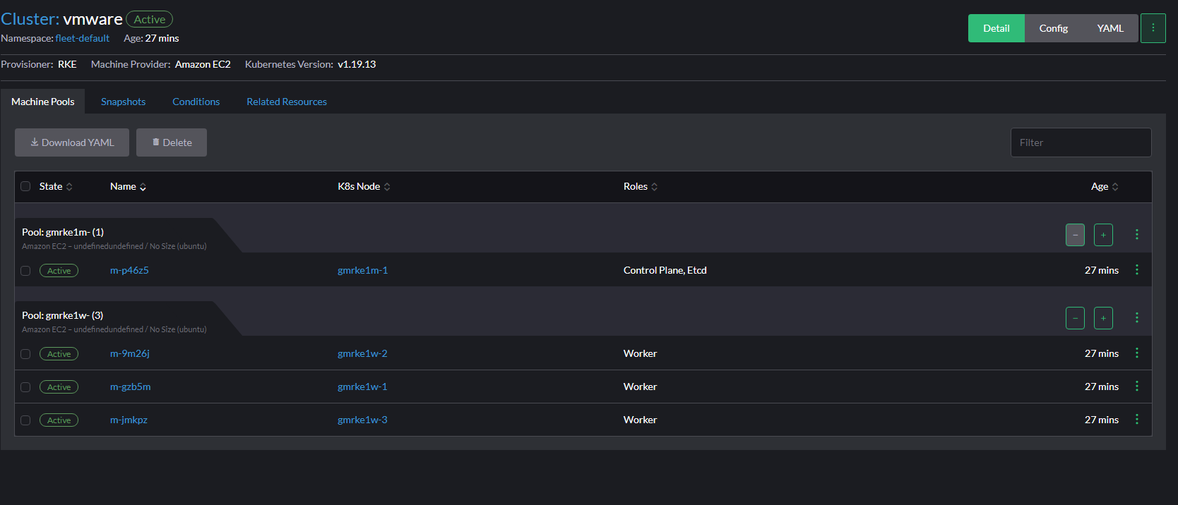 vmware rke1 cluster is reported as AmazonEC2 in cluster management ui · Issue #3731 · rancher ...