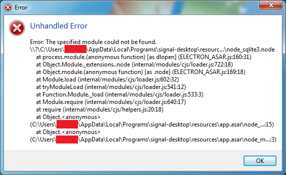 node_sqlite3.node failure on 1.23.1 on Windows 8.1 · Issue #3269 · signalapp/Signal-Desktop · GitHub