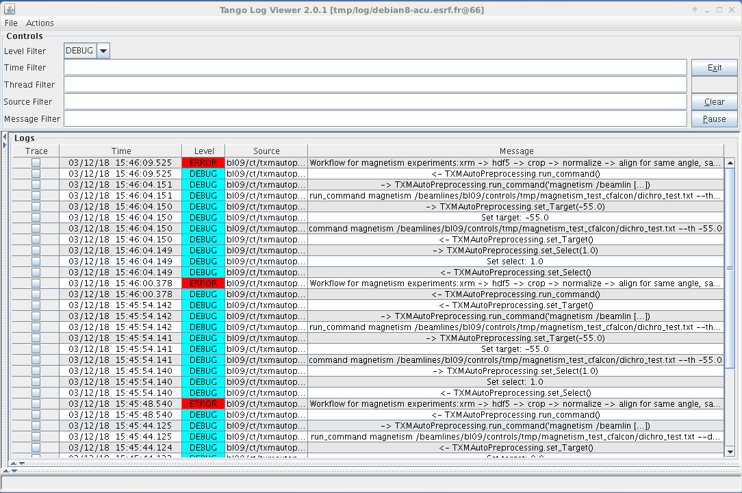 logViewer does not report all logs when launched from Astor · Issue #2 · tango-controls ...