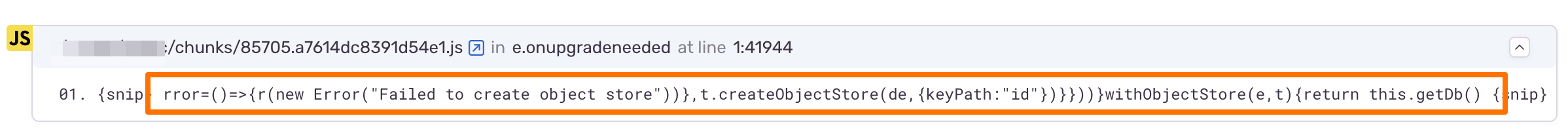 Failed to execute 'createObjectStore' on 'IDBDatabase': The database is not running a version ...