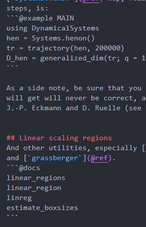Improve syntax highlighting for markdown (Documenter.jl) files · Issue #2107 · julia-vscode ...