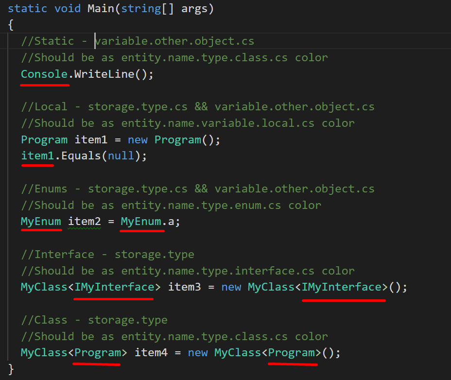Can't colorize correct, because tokens have a same type · Issue #71 · dotnet/csharp-tmLanguage ...