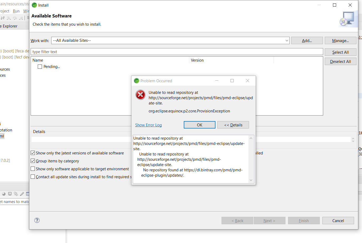 Error When Trying To Install New Software Plugin From Sts · Issue 1029 · Spring Projects Sts4
