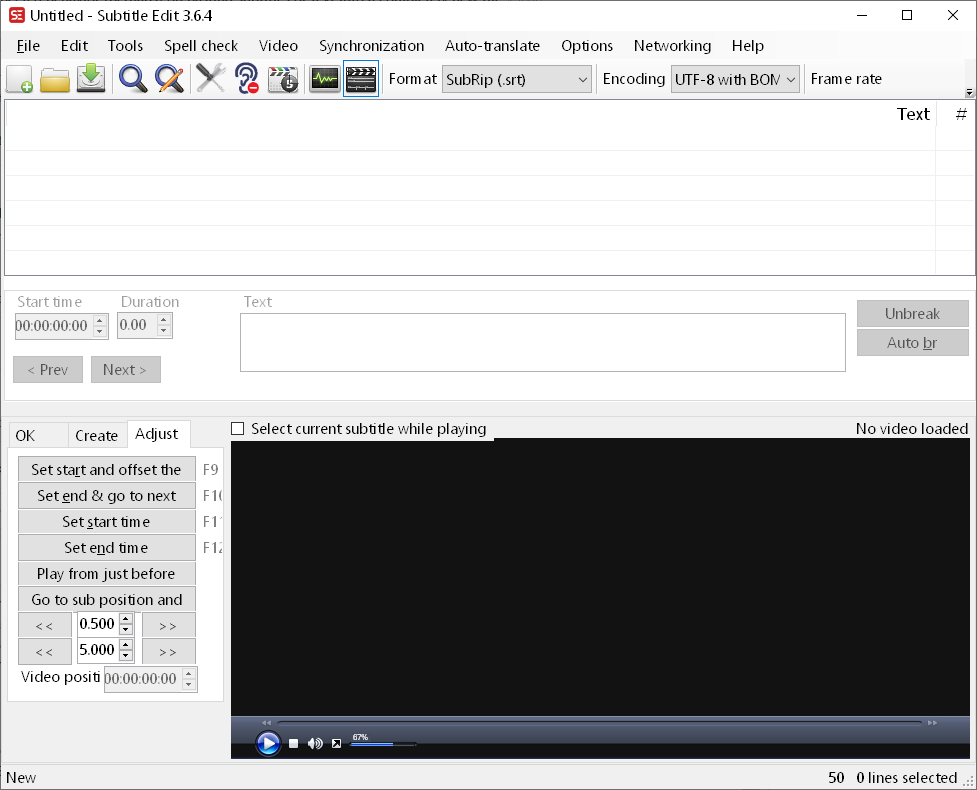Unexpected behavior (perhaps) on pasting subtitles or text into a completely new file · Issue ...