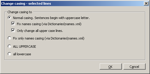Issue with change casing for selected lines · Issue #3805 · SubtitleEdit/subtitleedit · GitHub
