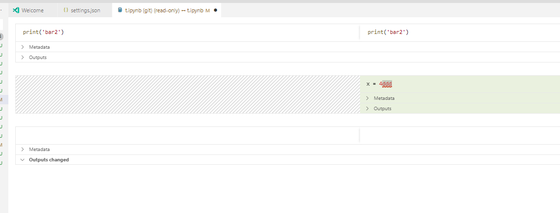 Notebook Diff Ui Needs Some Sort Of Cell Indicator · Issue 129783 · Microsoftvscode · Github