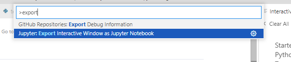 Command `jupyter.exportoutputasnotebook` is no longer supported in Interactive window · Issue ...