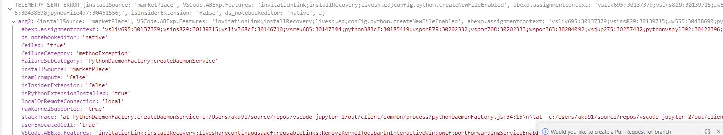 Add more info when a failure in tracing causes telemetry to be sent by rchiodo · Pull Request ...
