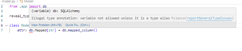 Object attribute cannot be used for type declaration · Issue #4646 · microsoft/pyright · GitHub