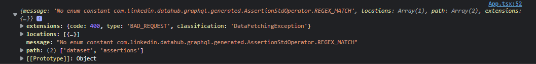 No Enum Constant Comlinkedindatahubgraphqlgeneratedassertionstdoperatorregexmatch · Issue 2337
