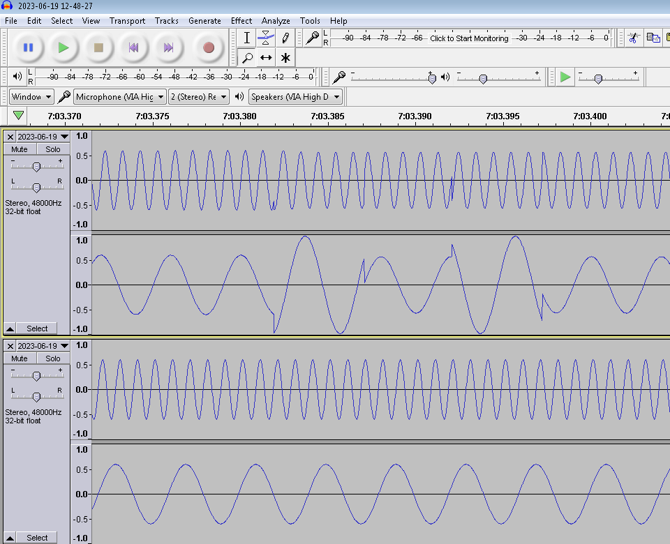 [Application Audio Capture (beta)] Sound becomes noisy after a long ...
