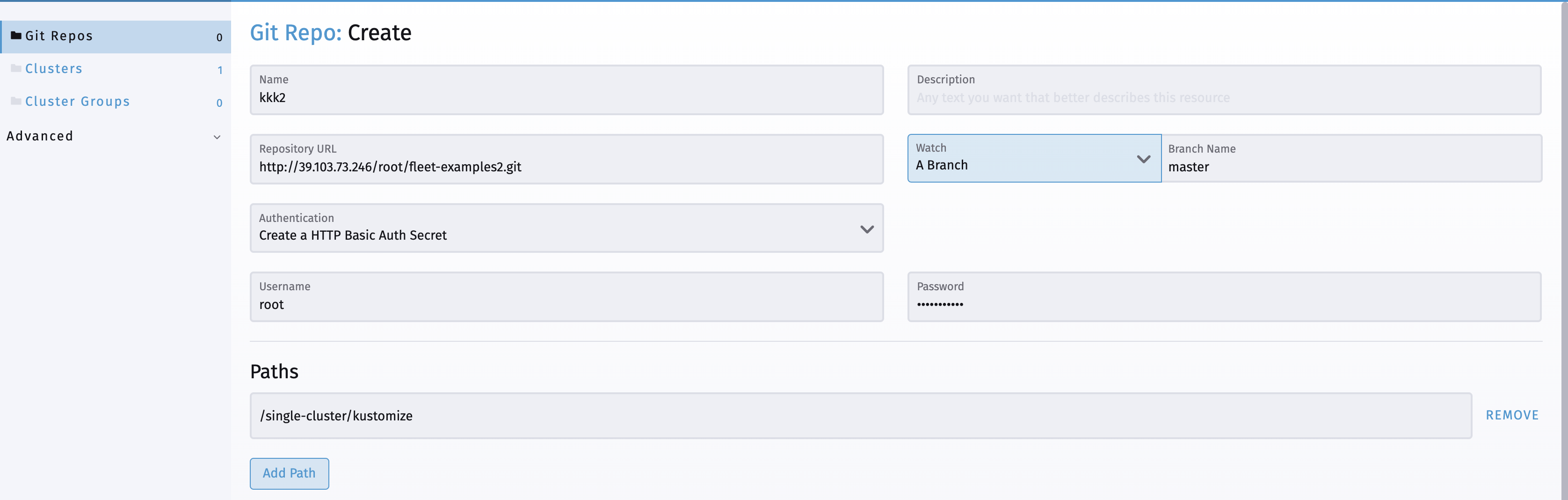 Failed to create a repo of `HTTP` protocol in Continuous Delivery · Issue #30460 · rancher ...
