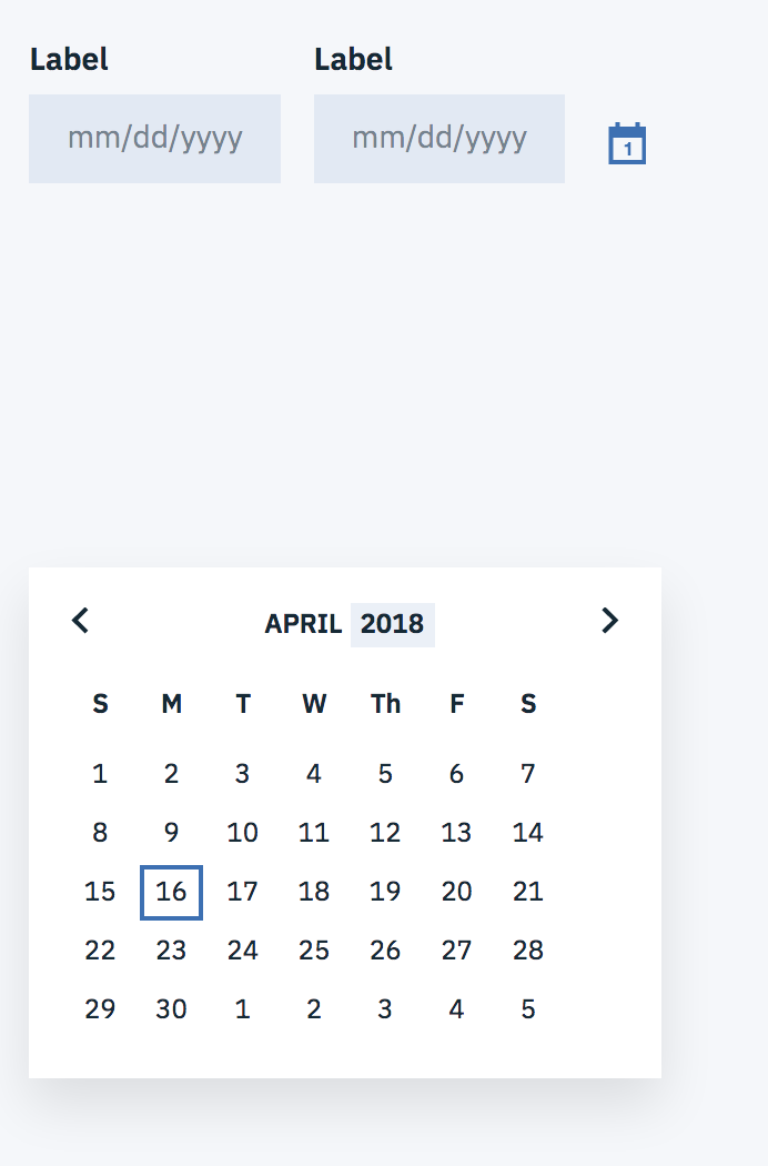 DatePicker Range: calendar anchored to the bottom when inline=true · Issue #703 · carbon-design ...
