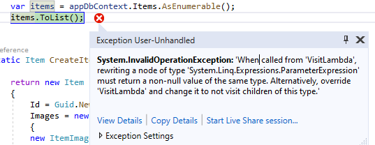 Nested Ownsmany Entities Vistlambda Error · Issue 18677 · Dotnet