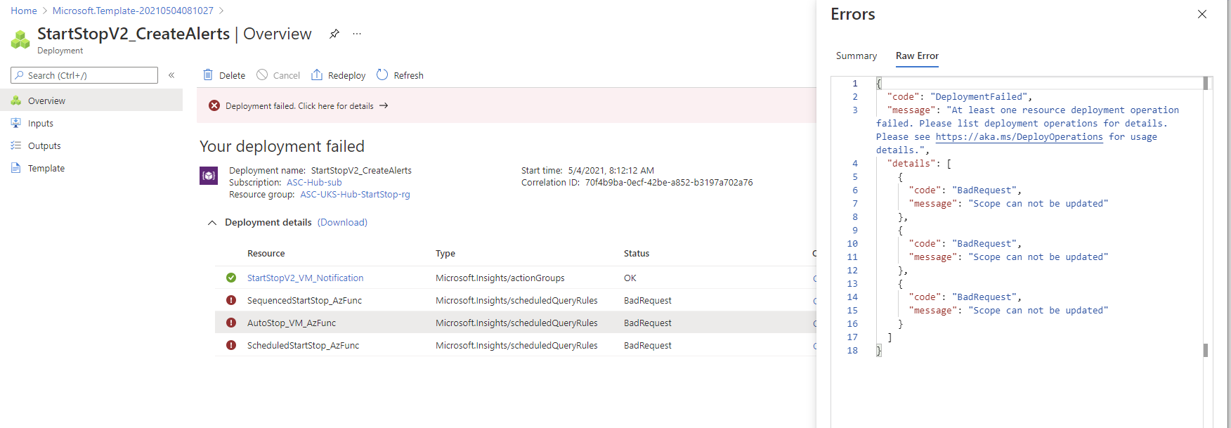 Scheduled Start not working - Response status code does not indicate success: 400 (Bad Request ...