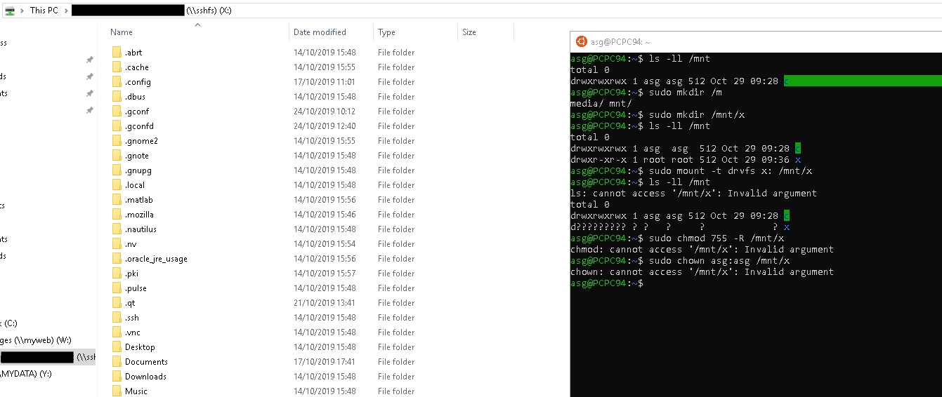 Failing to access the mounted linux drive from WSL (Subsystem Linux) · Issue #115 · winfsp/sshfs ...