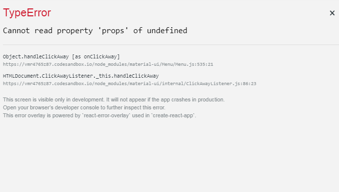 [SelectField] Error on click away when there are no menu items · Issue #9255 · mui/material-ui ...