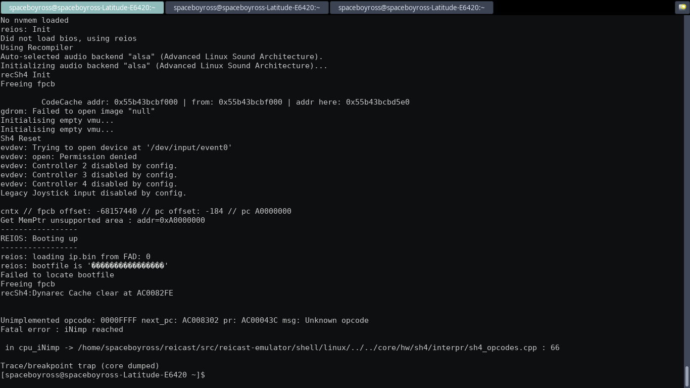 Trace/breakpoint trap (core dumped) · Issue #1438 · skmp/reicast-emulator · GitHub