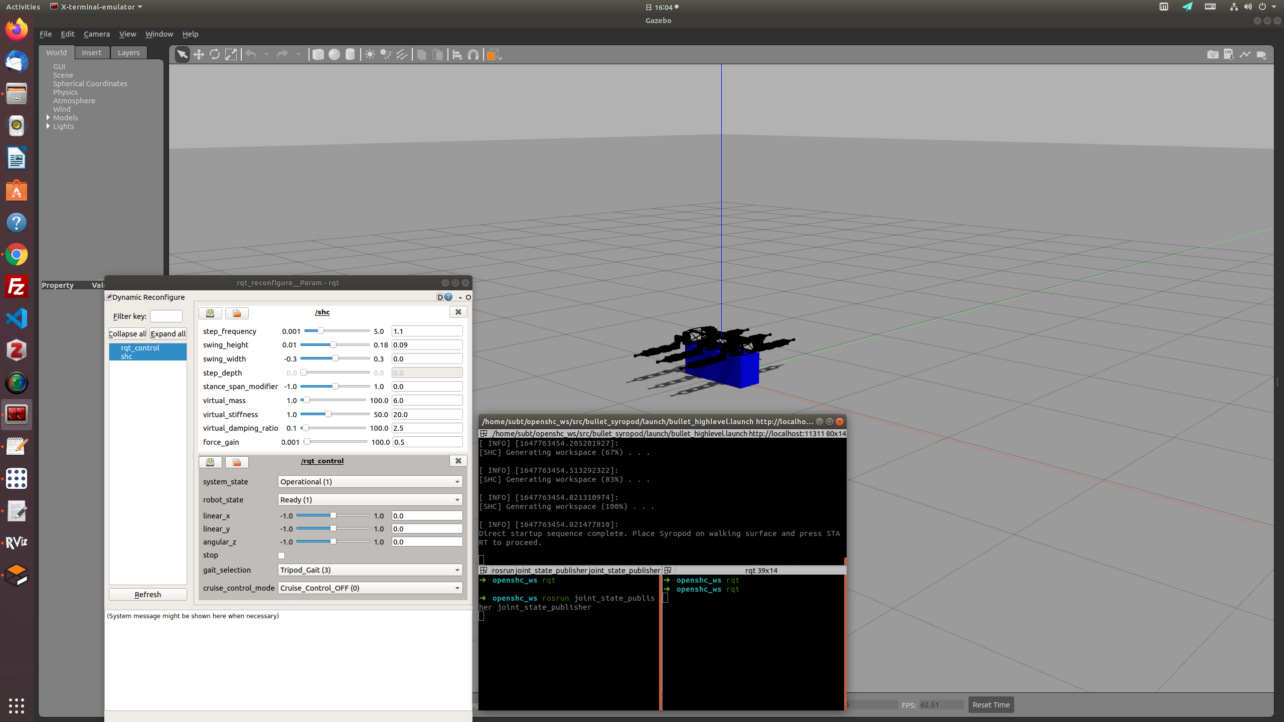 How to walk up the bullet robot in Gazebo or in Rviz? · Issue #7 · csiro-robotics/bullet_syropod ...