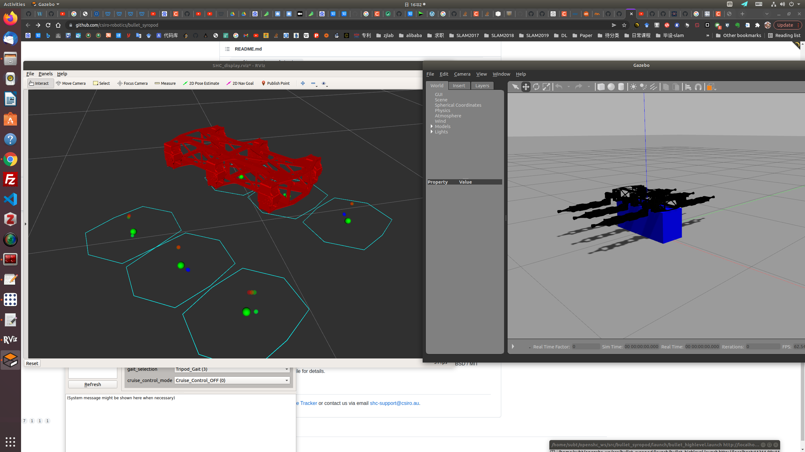 How to walk up the bullet robot in Gazebo or in Rviz? · Issue #7 · csiro-robotics/bullet_syropod ...