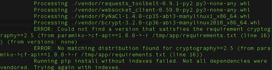 Offline installation of cryptography failing in Cloudfoundry · Issue #6314 · pyca/cryptography ...