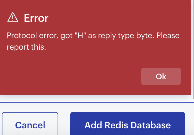 [Bug]: add a new database,show error · Issue #540 · redis/RedisInsight · GitHub