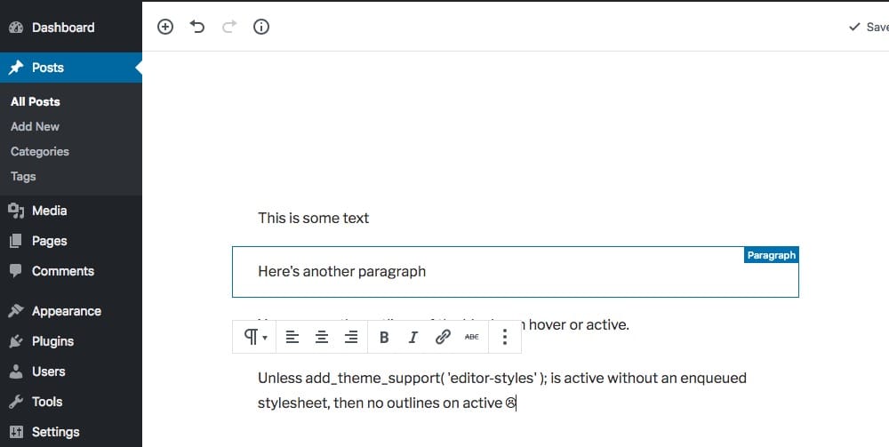 Adding theme support for editor styles without enqueuing a style causes display issues · Issue ...