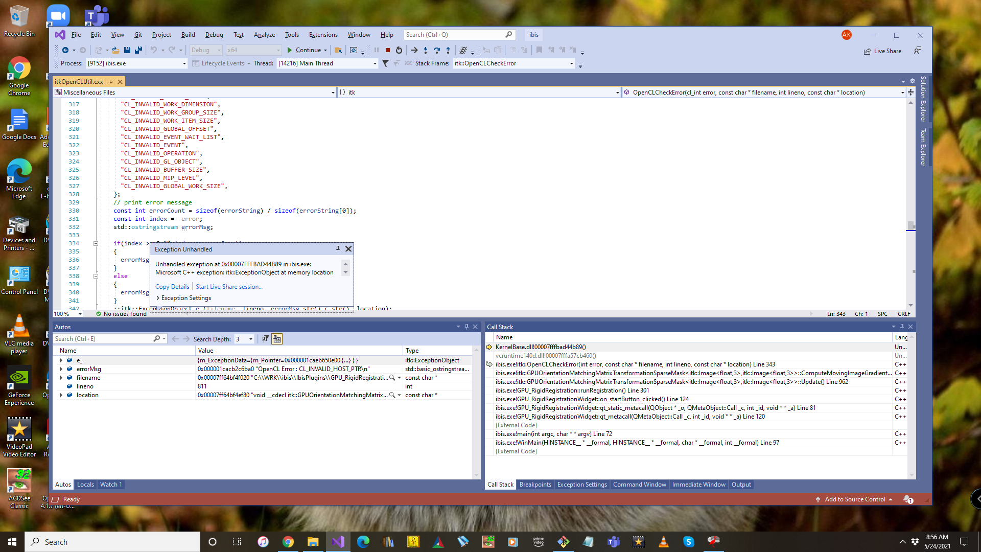 Crash when starting GPURigidRegistration · Issue #415 · IbisNeuronav/Ibis · GitHub