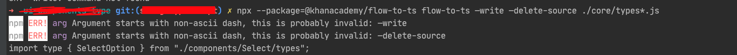 npm ERR! arg Argument starts with non-ascii dash, this is probably invalid: —write · Issue #329 ...