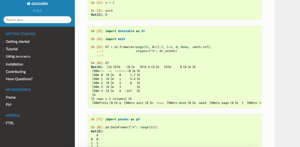 Enhancement of using-datatable.rst documentation. Add importing ...