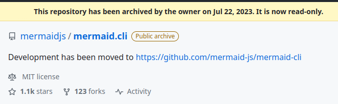 Deprecate mermaid.cli or @mermaid-js/mermaid-cli? · Issue #433 · mermaid-js/mermaid-cli · GitHub