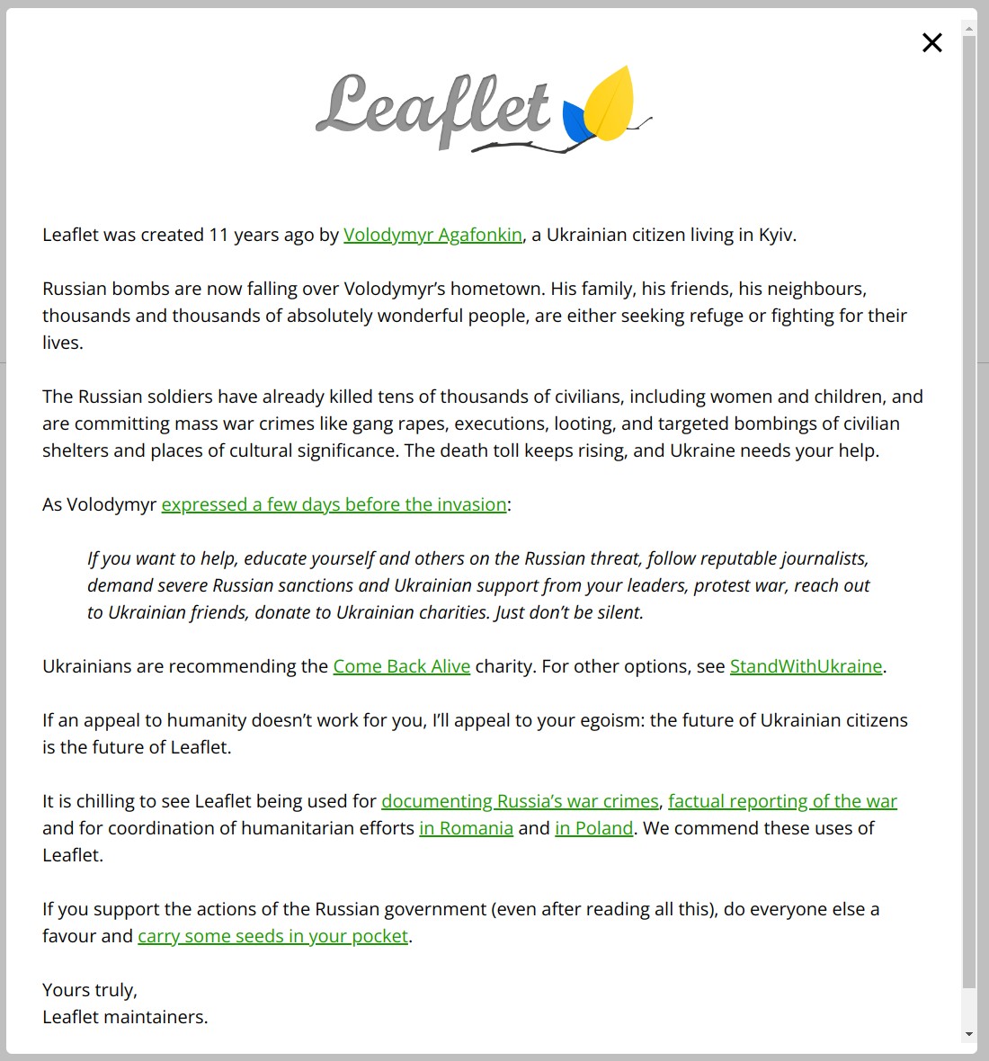 Controversy statements · Issue #8873 · Leaflet/Leaflet · GitHub