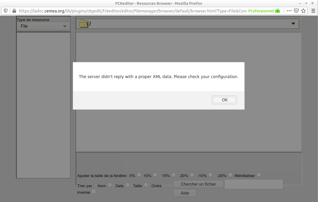 Unable to link to internal link : "server didn't reply with a proper XML data" · Issue #592 ...