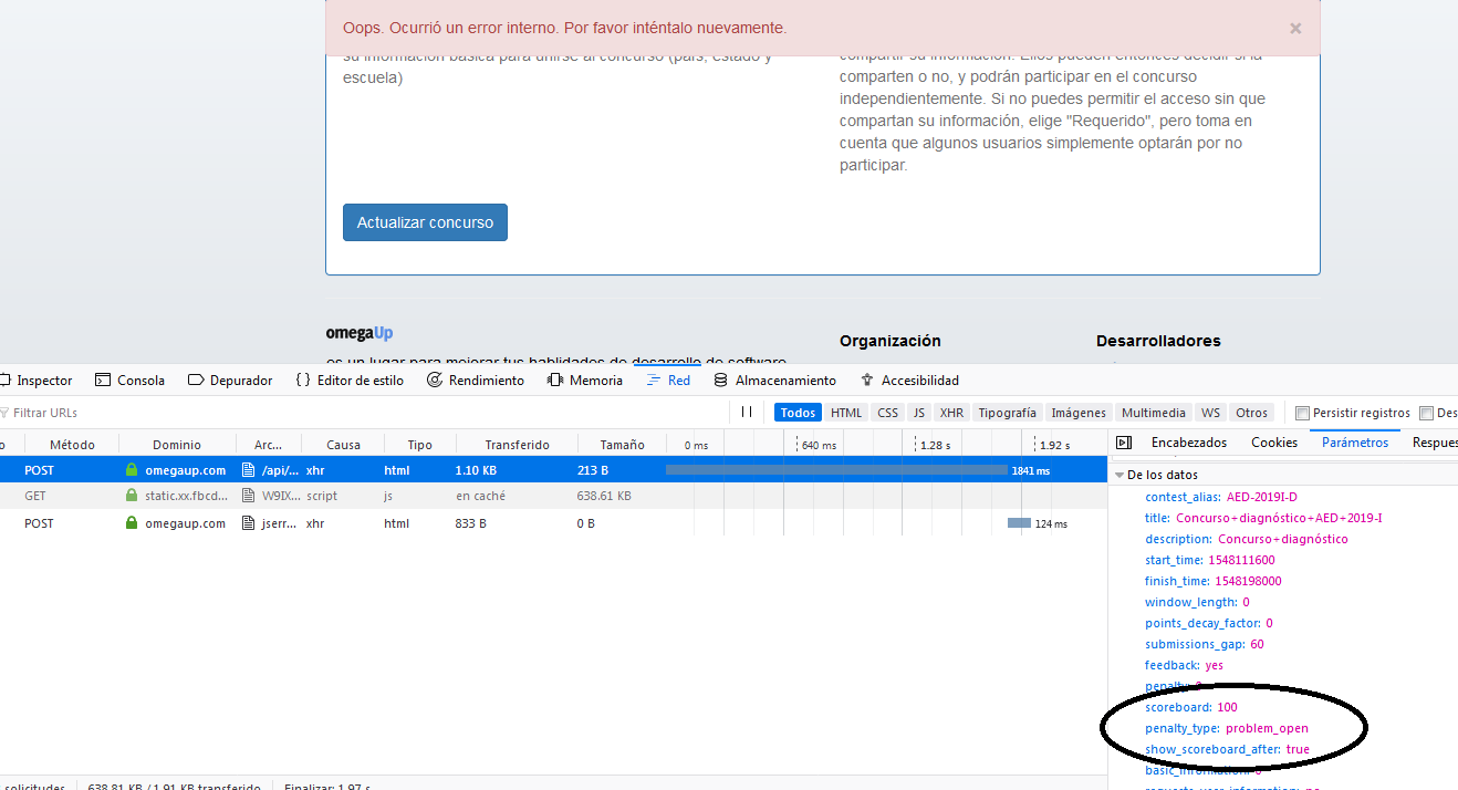 Error al editar concurso con "penalty desde que se abrió el problema" · Issue #2329 · omegaup ...