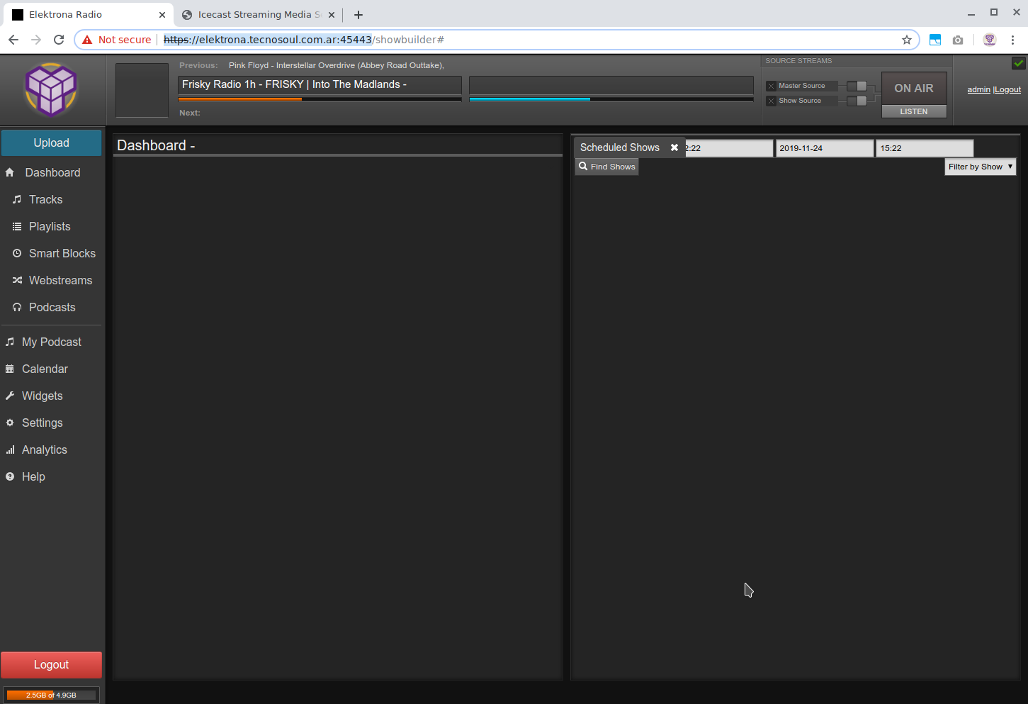 UI broken after trying to save Live Broadcasting settings · Issue #921 · libretime/libretime ...