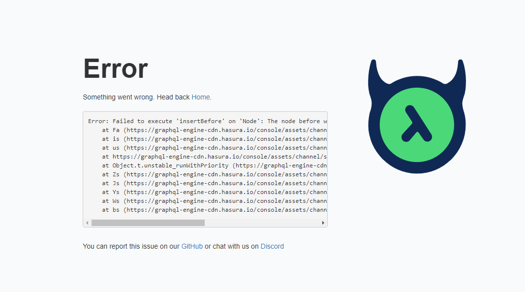 Error On Launching Graphql Data Tables · Issue 4037 · Hasura Graphql Engine · Github