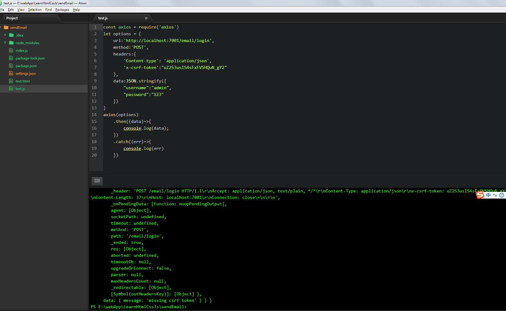 为什么postman发送的请求x-csrf-token可以被解析，axios发送的请求返回missing csrf token？ · Issue #3050 · eggjs/egg · GitHub