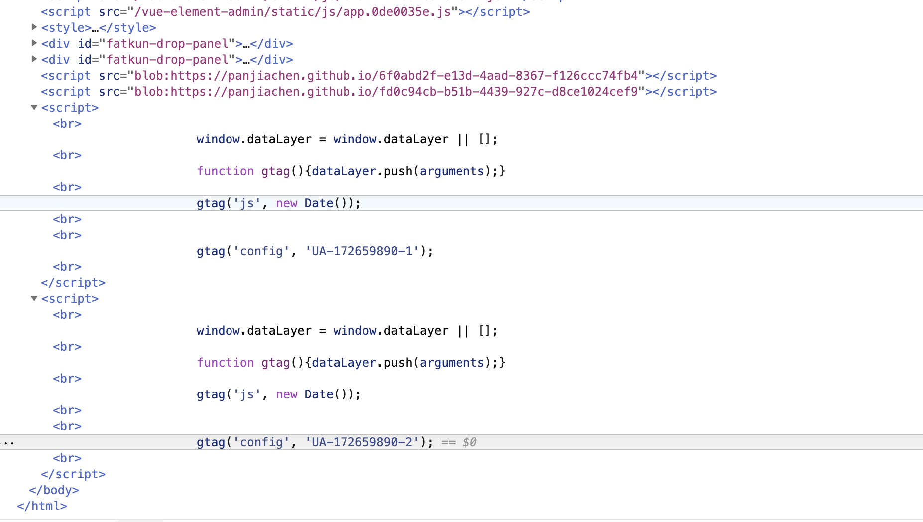 生产环境构建后，如何去掉谷歌分析代码？ · Issue #3355 · PanJiaChen/vue-element-admin · GitHub