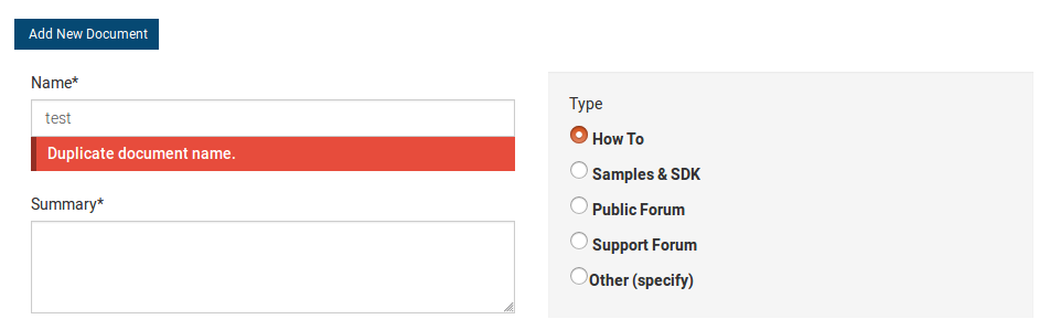 [Publisher] Validation needs to be added in create document page · Issue #5510 · wso2/product ...